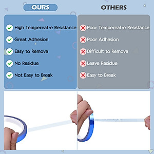 HTVRONT Blue Heat Tape - 10mm X 33m Heat Resistant Tape 2 Rolls Heat Tape, No Residue High Temperature Tape, High Adhesion Heat Tape for Sublimation, Heat Press, HTV Heat Transfer Tape