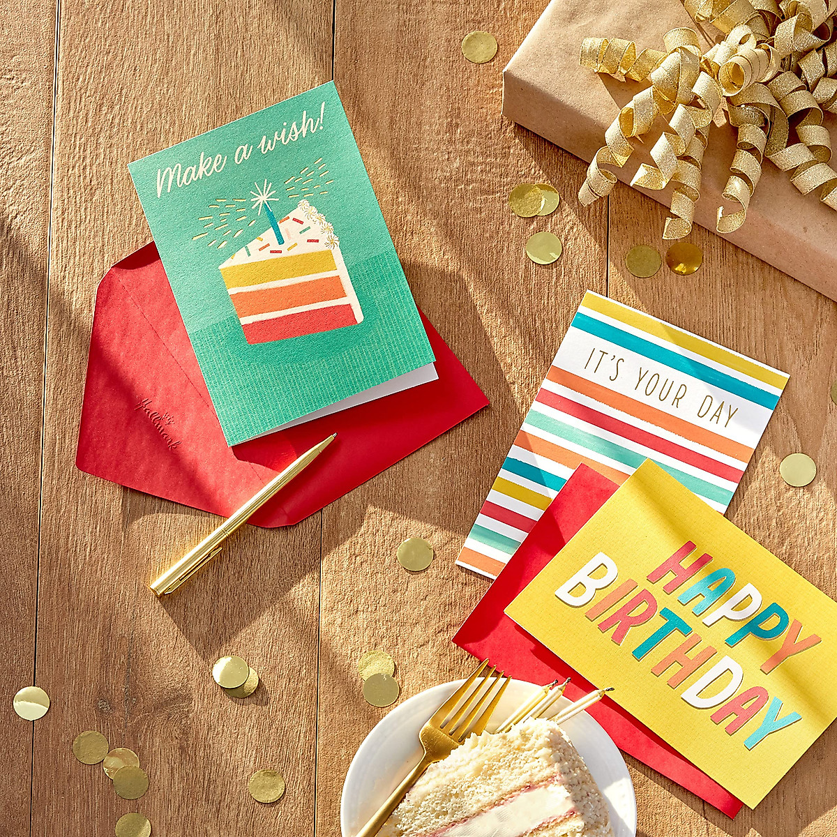 Hallmark Birthday Cards Assortment, 16 Cards with Envelopes (Make a Wish)