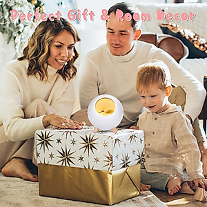 wokuya Cute Cat House Night Light for Kids,Portable Nursery Nightlight,Dual Power USB Charging,Bedroom Lighting Atmosphere Lamp, Gifts for Cat Lover (White)