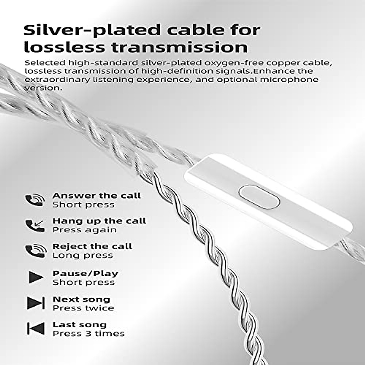 KZ x HBB DQ6S in-Ear Monitors Made for Music Lovers Wired Headset/Headphones Detachable Earphone HiFi Noise-canceling Earbuds (Gray (Without mic))