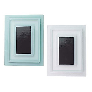2 Pack Magnetic Locker Mirror for School Locker, Refrigerator, Office Cabinet, 6.3" x 4.8", Locker Accessories Rectangular Mirror for Girls and Boys (Soft Mint and White)