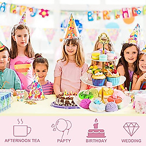 Supernal 3 Tier Cupcake Stands, 6pcs Plastic Trays, 4Pack Cupcake Dessert Stand, Party Trays Set, Cake Platters Includes 6 pcs Pastry Trays, 2 pcs Square Cake Trays, 2 pcs Round Cake Trays