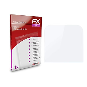 atFoliX Plastic Glass Protective Film compatible with Creative ZEN Vision M 60 GB Glass Protector, 9H Hybrid-Glass FX Glass Screen Protector of plastic