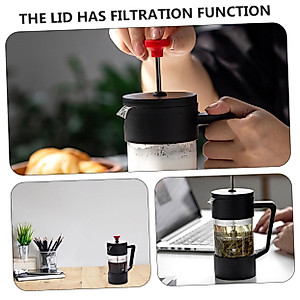 LABRIMP Stainless Tea Kettle French Coffee Press Espresso Coffee Machine Hand Drip Coffee Tea Infusion Pot Coffee Machines for Home Espresso Shots High Borosilicate Glass