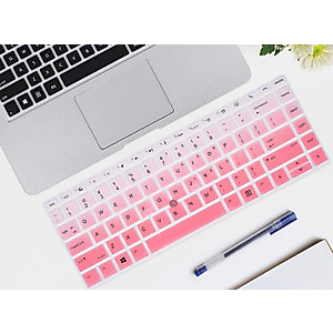HP Elitebook Keyboard Cover Skins Compatible 14" HP Elitebook 840 G5nr / HP 14" Elitebook 745 G5 / 14" HP Zbook 14U G5 wm,14in HP Laptop Cover (Ombre Hot Pink)