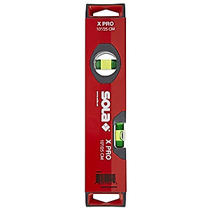 SOLA LSX482410 X PRO Aluminum Box Profile Spirit Level Set with 60% Magnified Vials, 10, 24 & 48-Inch , Red