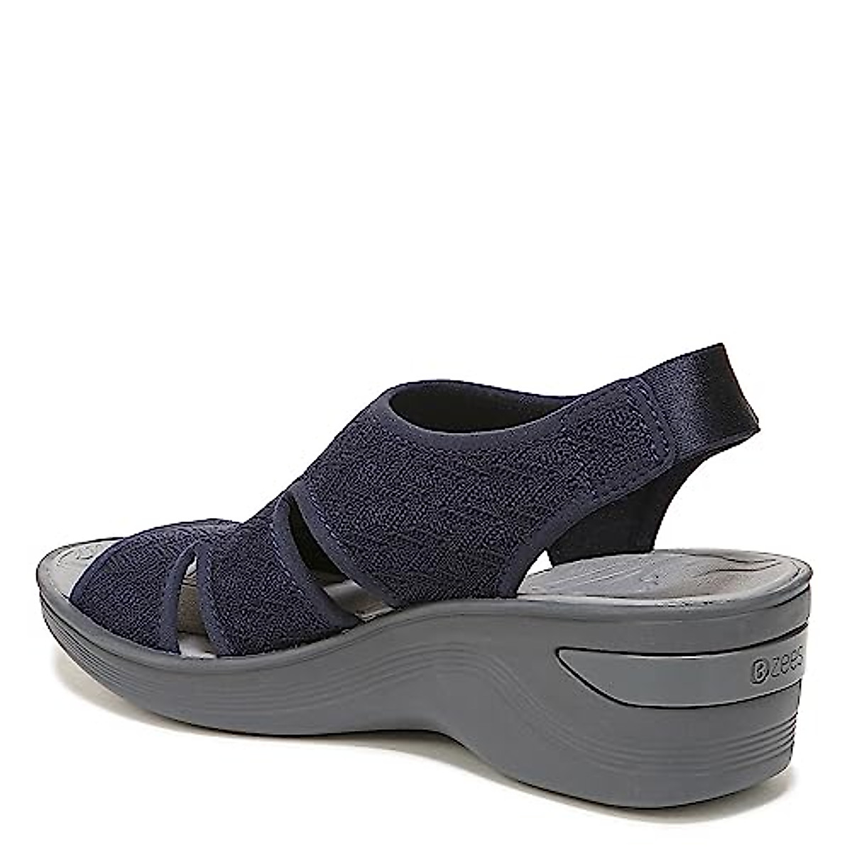 BZees Womens Daytona Slip-On Wedge Sandal Navy Blazer 10 W