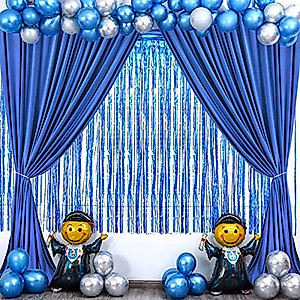 AK TRADING CO. 10 feet x 10 feet Polyester Backdrop Drapes Curtains Panels with Rod Pockets - Wedding Ceremony Party Home Window Decorations - Royal Blue (DRAPE-5x10-ROYAL)
