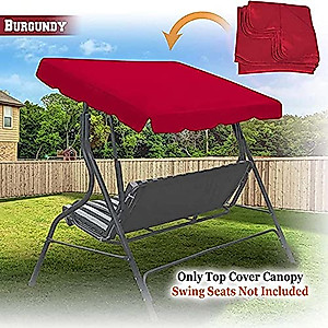 VARWANEO Swing Canopy Cover Waterproof Oxford Cloth Garden Patio Outdoor Waterproof Seat Cover (Swing Seats Not Include)