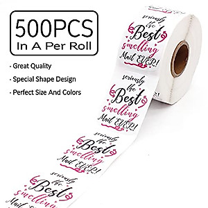 Seriously The Best Smelling Mail Ever Stickers,Thank You Stickers,Handmade Stickers,Small Shop Stickers,Envelopes Stickers for Small Business, Online Retailers,Handmade Goods,500 Labels Per Roll