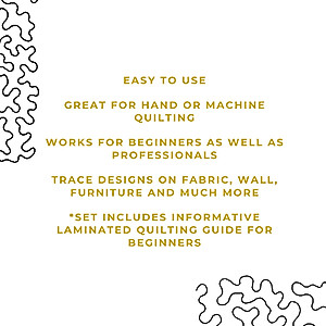 Quilting Stencils for Machine and Hand Quilting - 2 Quilting Stencils for Background Patterns - Stipple, Large Stipple Plastic Quilt Stencil Set with Guide