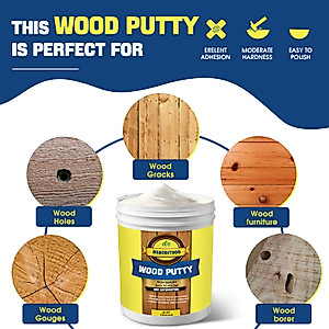 Wood Filler,Wood Putty - Wood Putty Filler, Wood Filler Paintable, Wood Furniture Repair Kit Can Quickly Repair Damaged Holes, Cracks and Chips. White Wood Filler - 9.87 Ounce (White)