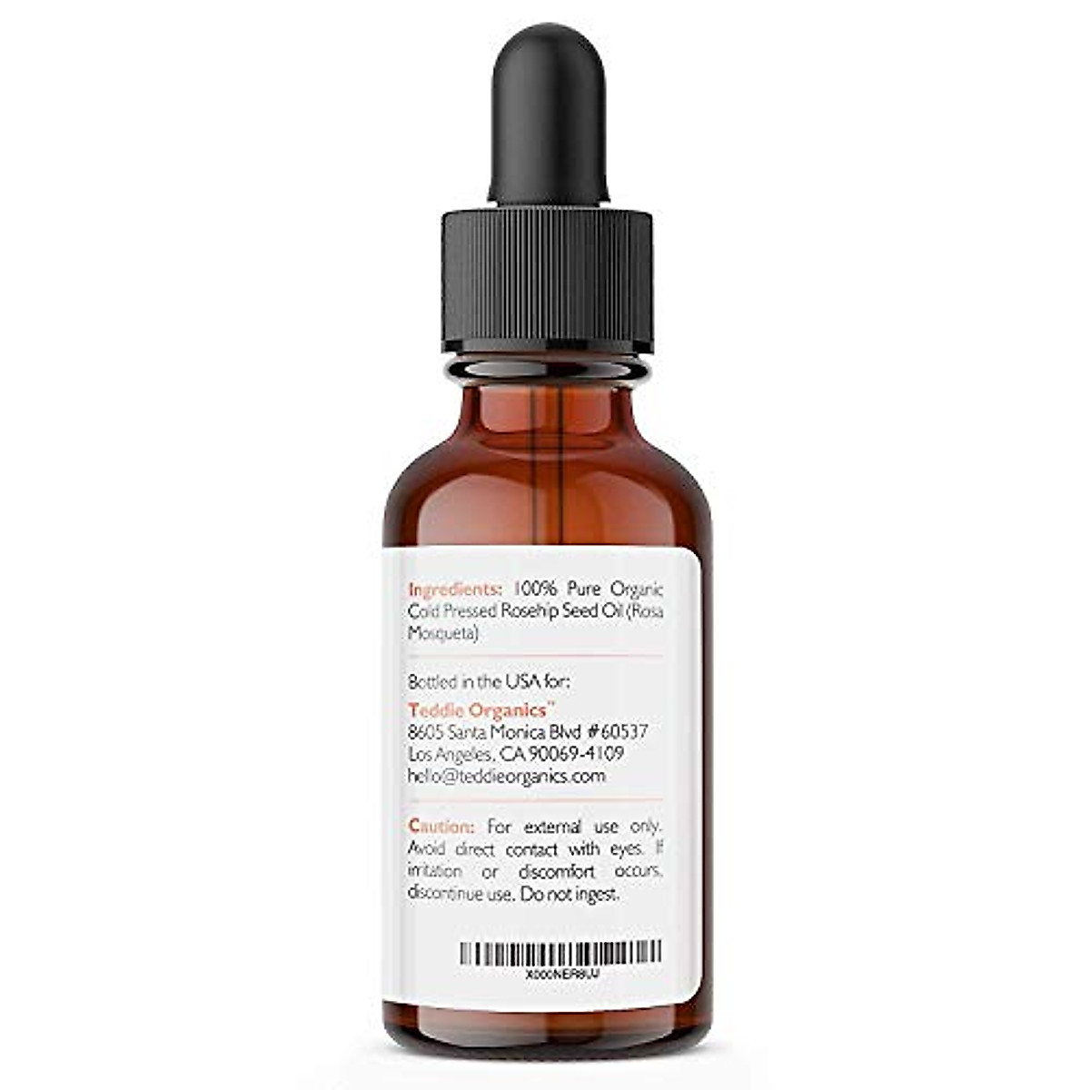 Teddie Organics Rosehip Seed Oil for Face, Hair and Skin 1oz, Pure Rose Hip Oil (Works as a Carrier and Facial Oil)