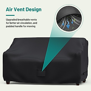 Brosyda Patio Sofa Cover For Outdoor Furniture Covers Waterproof, Heavy Duty Patio Furniture Covers with Upgrade Fastener Windproof Buckle Straps, 3-seater Outdoor Couch Cover-60"L × 34"D × 30"H