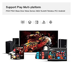 DIACCO Joystick Game Controller Fighting Stick Keyboard Control Wired Arcade Fight Stick Compatible with PS4/ PC/Android TV/N-S/Xbox One (Color : White)