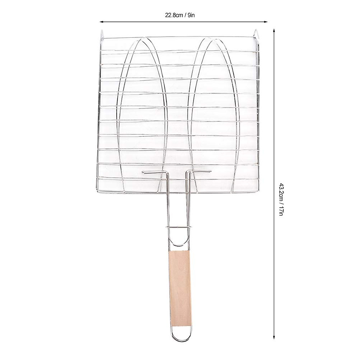 Grill Basket,Stainl Steel Rolling Grilling Baskets,Non-Stick Handle BBQ Net Barbecue Mesh for Outdoor Grilling,Fish Meat Grill Basket for BBQ Oven