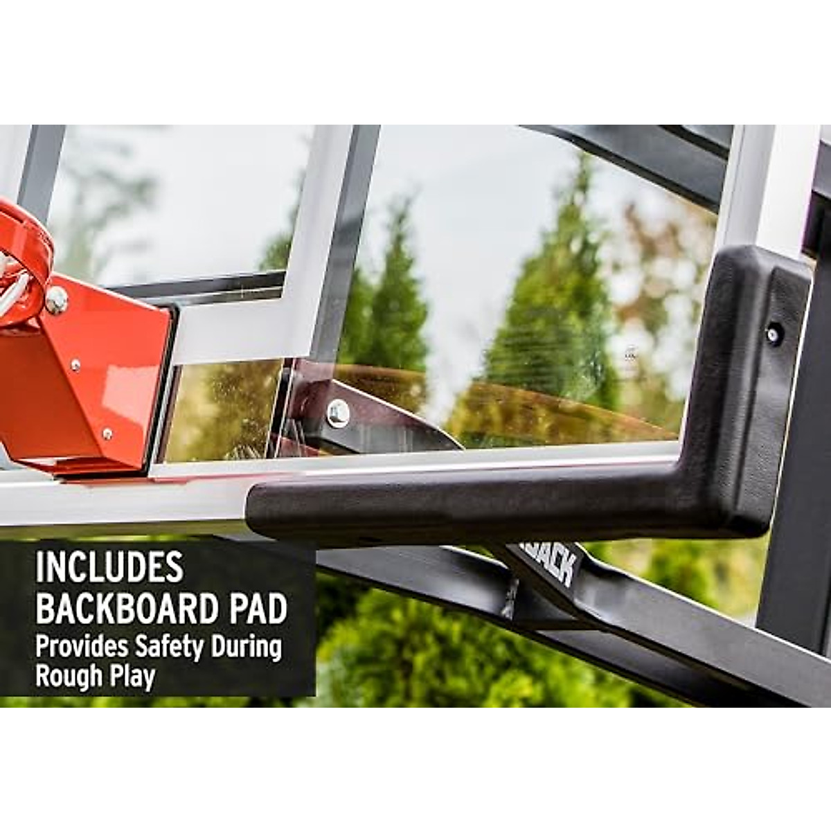 Silverback 54" In-Ground Height Adjustable Basketball System with Tempered Glass Backboard, Pro-Style Breakaway Rim, and Backboard Pad