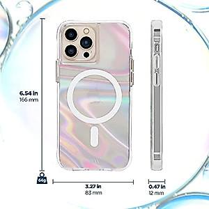 Case-Mate iPhone 13 Pro Max Case [10ft Drop Protection] [Compatible with MagSafe] Soap Bubble Phone Case for iPhone 13 Pro Max - Luxury Iridescent Swirl Effect, Slim, Shock Absorbing, Anti Scratch