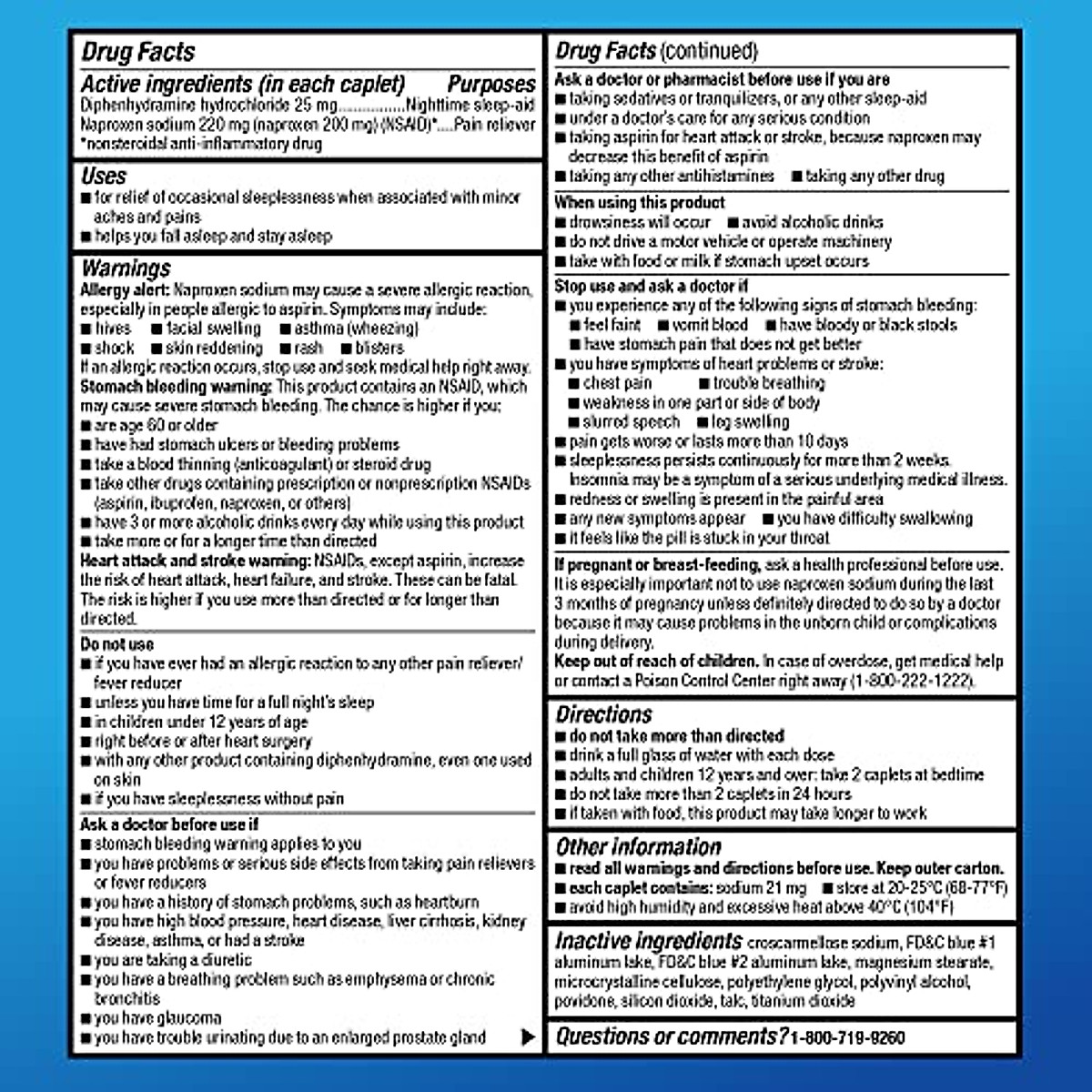 Amazon Basic Care Naproxen Sodium Pm, Naproxen Sodium and Diphenhydramine Hydrochloride Tablets, 220 Mg/25 Mg, 160 Count