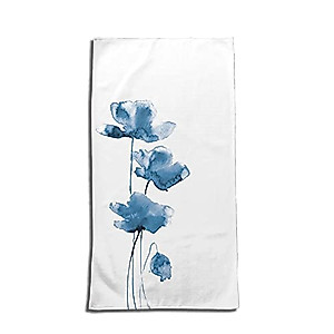 Ideolocator Chic Boho Exotic Flowers Hand Towels for Bathroom Soft Large Decorative Hand Towels Multipurpose for Bathroom, Hotel, Gym and Spa (27.5x15.7in, White)