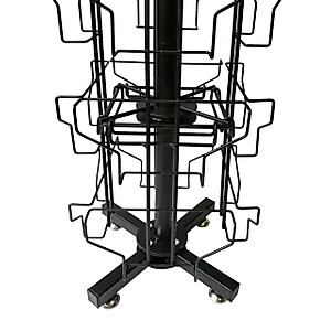 FixtrueDisplays Rotating Postcard/Greeting Card Display w/Sign Clip, 16 Horizontal Pockets (6x4") Pocket Size: 6"Wide X 4.9"High, 16 Pockets.- Black 11700-NF