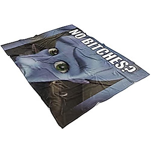 Zhangzhihua Megamind No Bitches Funny Meme Throw Blanket for Women Men Girls Boys Couch Sofa Bed Decor 60" x 50" (150cm x 130cm)