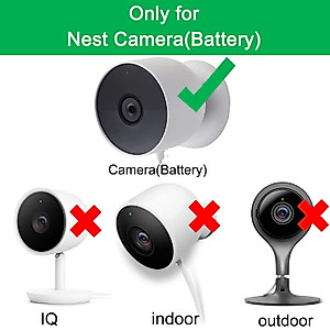 iTODOS 2 Pack 20ft/6m Power Cord for Google Nest Cam (Battery) Only,Replacement Cable,Weatherproof Outdoor,Flat Charging Cable for Nest Camera(Battery)-White