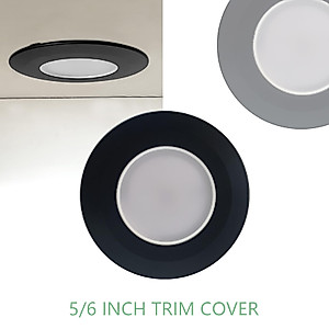Soliseed Black Trim Ring for 5/6 Inch Recessed lighting,Can Lights Trim Cover, Outer Diameter 7.59 inches, Inner Diameter 4.44 inches,Thickness 0.37 inches, Durable Plastic Design, 4 Pack