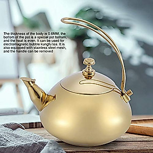 Tea Kettle,Whistling Tea Pots for Stove Top,Food Grade Stainless Steel Teapot,Classic Stovetop Kettle with Universal Base,Cool Grip Bakelite Handle Fast Water Heating Boiling Pot(GOLD)