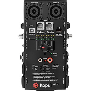 Crown Audio XLi 2500 Two-Channel Stereo Power Amplifier Bundle with Kopul CBT-12-12-in-1 Cable Tester, and XLR-XLR Cable