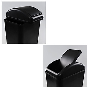 Sandmovie 3.5 Gallon Slim Garbage Bin with Swing-top, Plastic Swing Lid Trash Can, 1 Pack