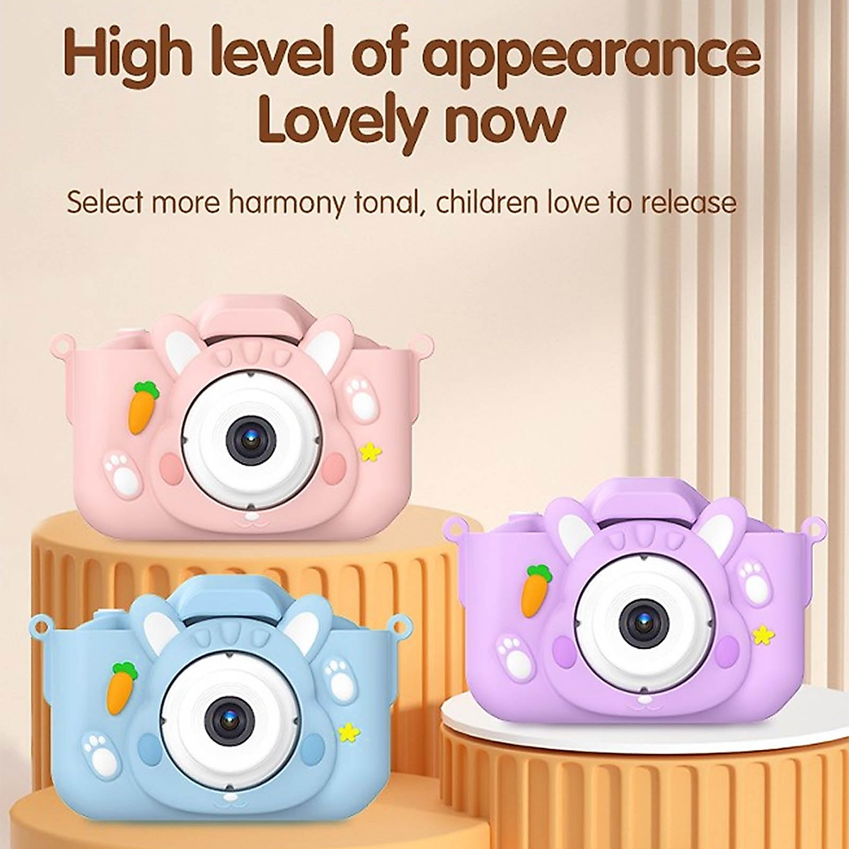 Selfie Camera Toy, Dual Lens 2.0in Screen Children Digital Camera with 32G Card for Boys Girls (Blue)