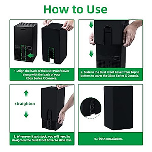 Tolesum Dust Cover for Xbox Series X Console, Water Repellent Oxford Cloth Protective Case Anti Scratch Sleeve - Black