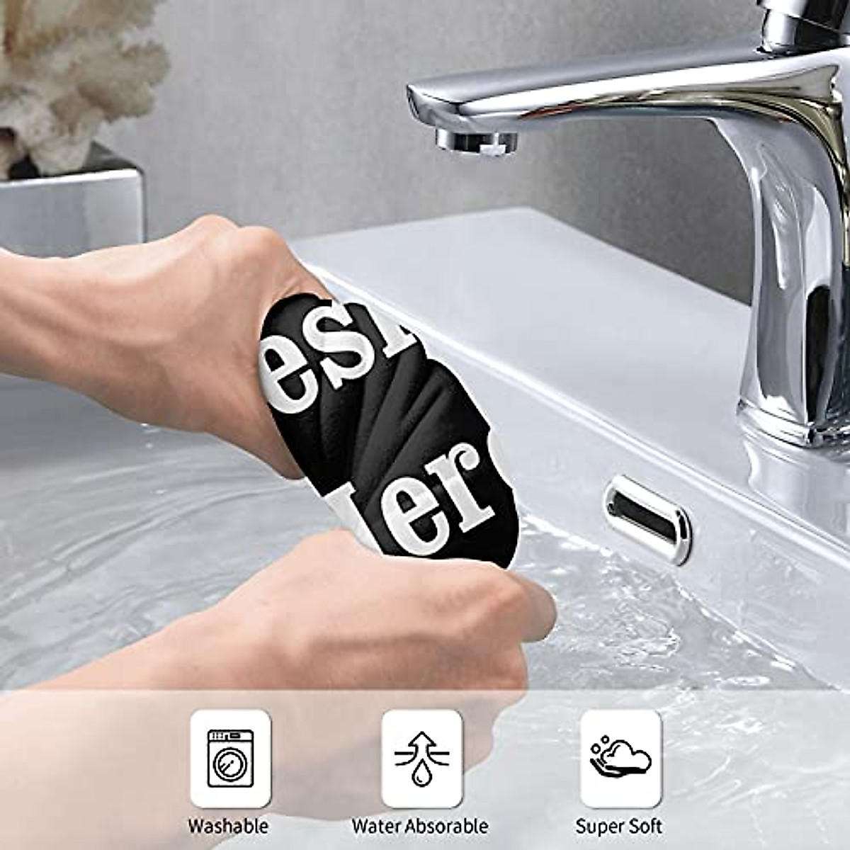 Custom Microfiber Towel, Personalized Hand Towel Add Your Design Super Soft Face Towel for Home Hotel Spa Bathroom Gym 27.512inch, Black, One Size