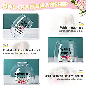 Thank You for Being My Godmother Wine Glass, Personalized Mother's Day Birthday Christmas Gift for Godmother Mother, 17 Oz Godmother Announcement Wine Glass for Godmother from Godchild (Only The Best)