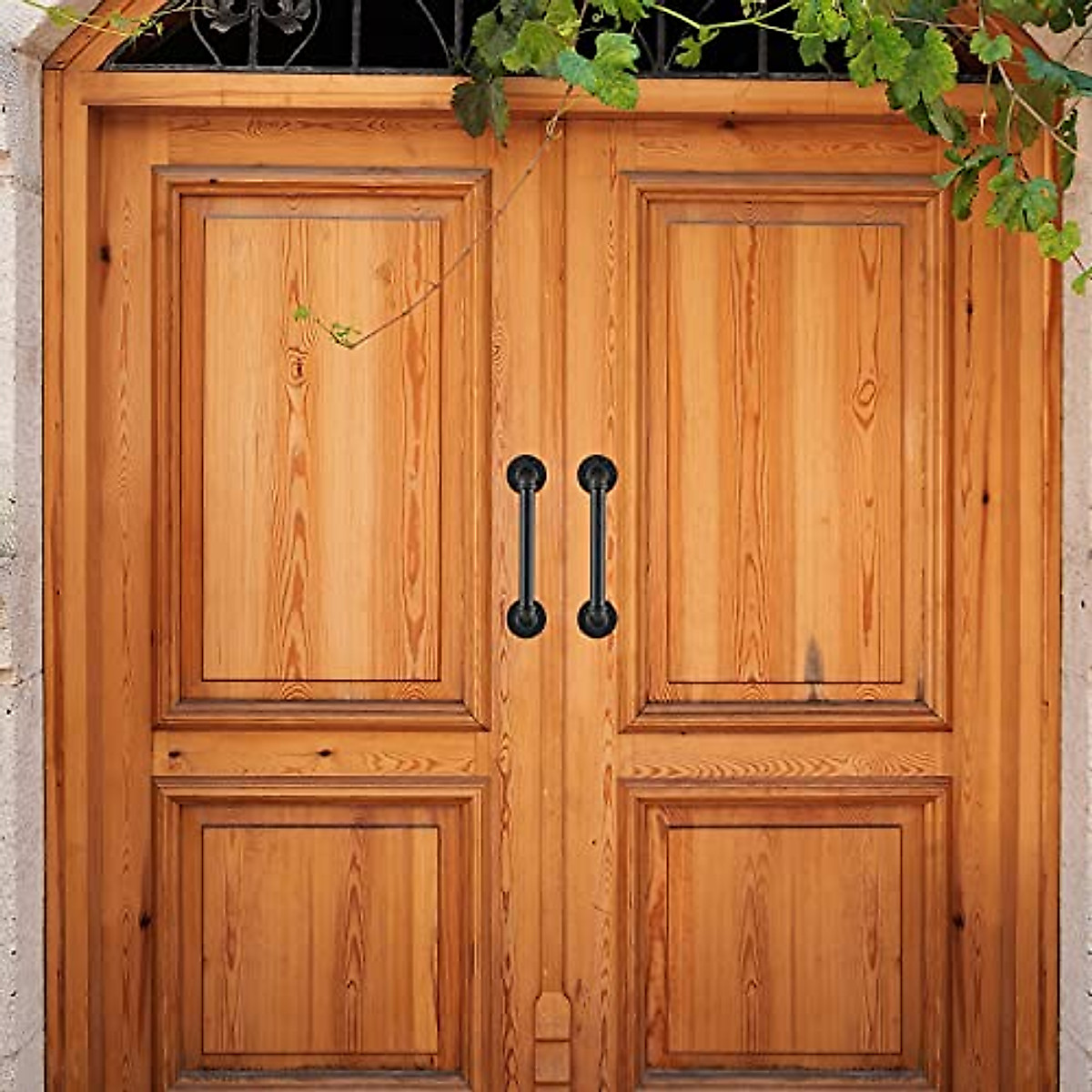 Licperron Barn Door Handle, Black Rustic Sliding Door Handles for Sliding Door, Interior Door, Garage, Towel, 2 Pack, 12 Inch