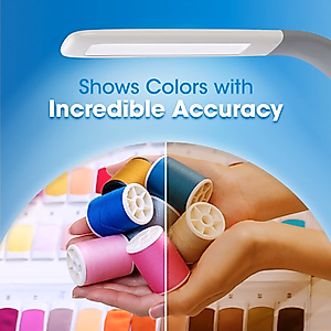 OttLite Cool Breeze LED Lamp with Bladeless Fan - 3 Speed Options & 5 Brightness Settings with Energy Efficient Natural Daylight LEDs - Desktop, Table or Nightstand Lamp for Studying or Reading