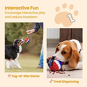 HGB Squeaky Dog Toys for Aggressive Chewers, Tough Dog Chew Toys for Large Medium Dogs, Indestructible Dog Toy to Keep Them Busy, Treat Dispensing Dog Toys for Boredom & Enrichment