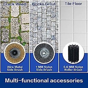SICENXTOOLS Grout Cleaner for Tile Floors Electric Grout Cleaner Machine Tile cleaner Bundle with A Power Roller Brush Work for Whole House and Big Garden(Grout cleaner bundle)