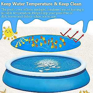 Ø 10ft/12ft/15ft/18ft Round Swimming Pool Cover, Outdoor Villa Garden Summer Waves Pool Solar Protector Blanket, Dustproof & Rainproof (Size : Ø 18ft/5.5m)