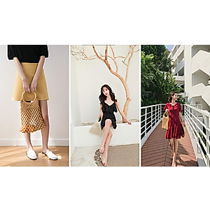 Nice Pies Summer Straw Beach Bag Handmade Cotton Rope Woven Handbags Fishing Net Storage Bag…