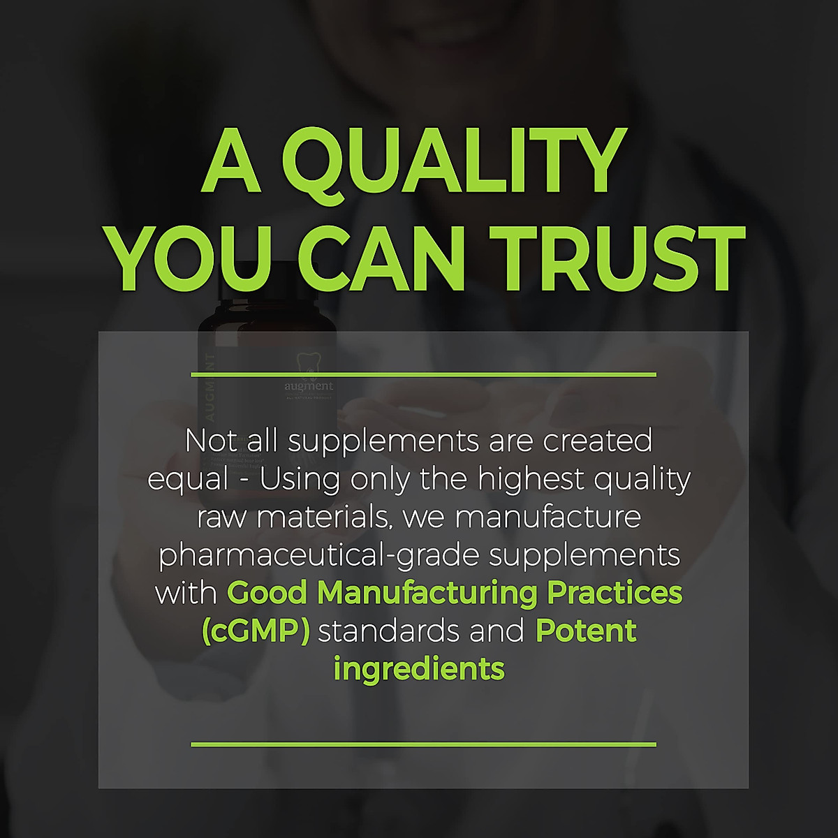 Augment Nutrition Dental Implant Support Supplement - Support Bone Formation & Osseointegration - All-Natural Formula with Vitamins & Micronutrients - Non-Synthetic & Non-GMO (90 Servings)