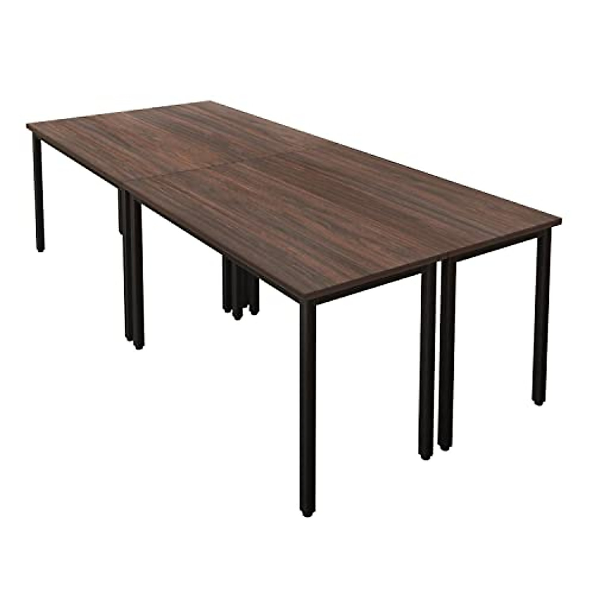 Bonzy Home Conference Tables 8ft Office Computer Desk for Meeting Room Study Writing Printer Podcast Table Save Space Design for 10 People Rustic Vintage Walnut 4PCS, 94.4"x47.2"x29.5"