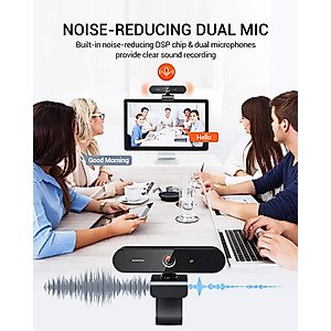 DEPSTECH Webcam with Microphone for Desktop, 2K QHD USB Web Cam with Auto Light Correction, Desktop Computer Camera Streaming Camera for Video Conferencing, Teaching, Streaming, and Gaming