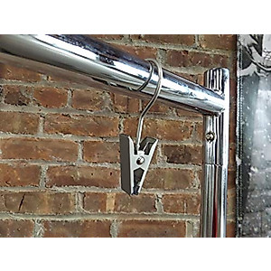 NAHANCO 610ECS12 Swivel Boot Clip Hanger, Brushed Chrome, Metal Clip, 4.5” (Pack of 12)