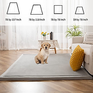 MAXYOYO Baby Play Mat, 1.2" Thick Memory Foam Soft Padded Carpet with Non-Slip Backing, 5x7 ft Japanese Tatami Rug Living Room for Kids, Toddler, Children, Nusery(Grey)