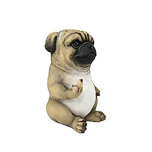 Pug Life Cheeky Middle Finger-Flipping Pug Dog Hand Painted ResinStatue - Adorable 6.75-Inch Decorative Figurine for Your Home, Office, and Garden Display