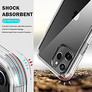 Omio for iPhone 12 Pro Max Case with Built-in Screen Protector 360 Full Body Protective Phone Case for iPhone 12 Pro Max, Heavy Shockproof Anti-Scratch Rugged Case for iPhone 12 Pro Max - Clear.