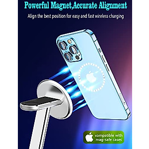 Aluminum Alloy 3 in 1 Magnetic Wireless Charging Station,Fast Wireless Charging Compatible with Magsafe Charger Stand for iPhone 14 13 12 Pro/Pro Max/Mini/14 Plus,Apple Watch 8 7 SE 6 5 4 3 2,Airpods