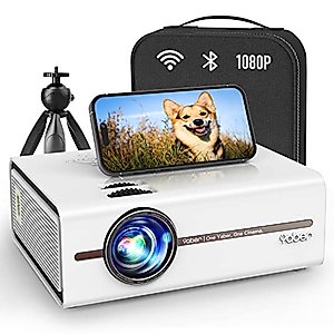 YABER 2023 Upgrade Projector with 5G WiFi and Bluetooth 5.1, 9000L 1080P Support 4K Video Projector, Mini Portable Outdoor Projector with Tripod and Carrying Bag, Compatible with HDMI, VGA, TV Stick